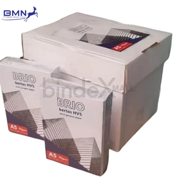 Kertas HVS A5 Brio 75 GSM 1 Rim 500 Lembar Putih — Original